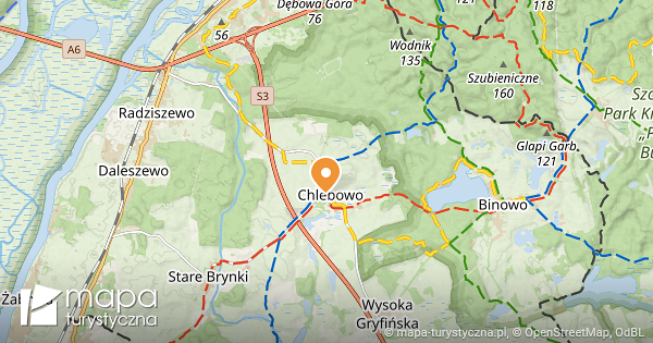 Chlebowo - mapa szlaków turystycznych | mapa-turystyczna.pl