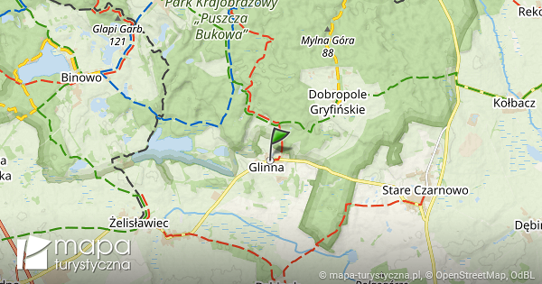 Glinna - mapa szlaków turystycznych | mapa-turystyczna.pl