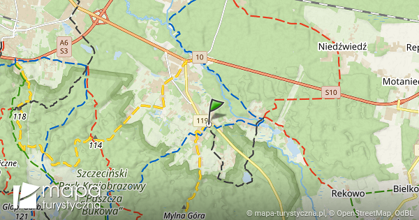 Szczecin Śmierdnica, pętla autobusowa - mapa szlaków turystycznych ...