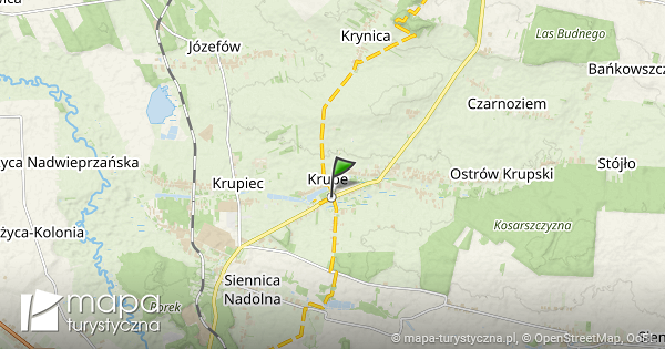 Krupe - mapa szlaków turystycznych | mapa-turystyczna.pl
