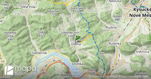 Divina - mapa szlaków turystycznych | mapa-turystyczna.pl