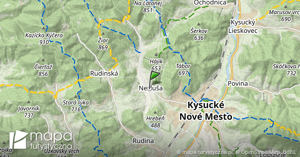 Nesluša, obecný úrad - mapa szlaków turystycznych | mapa-turystyczna.pl