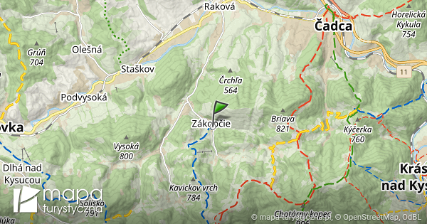 Zákopčie - mapa szlaków turystycznych | mapa-turystyczna.pl