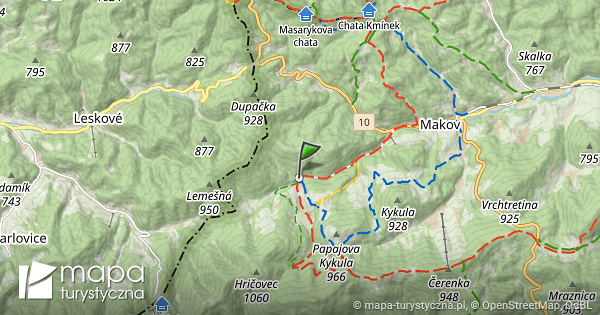 Makov, Kopanice, rázc. - mapa szlaków turystycznych | mapa-turystyczna.pl