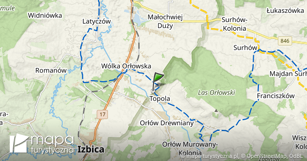 Topola - mapa szlaków turystycznych | mapa-turystyczna.pl