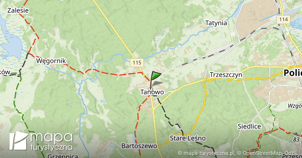 Tanowo, ul. Policka - mapa szlaków turystycznych | mapa-turystyczna.pl