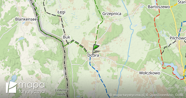 Dobra - mapa szlaków turystycznych | mapa-turystyczna.pl