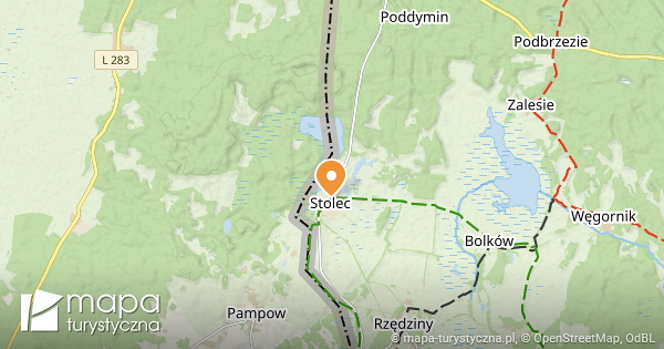 Stolec - mapa szlaków turystycznych | mapa-turystyczna.pl