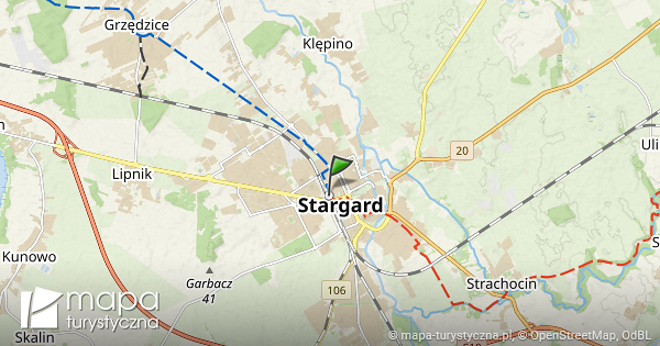 Stargard - mapa szlaków turystycznych | mapa-turystyczna.pl