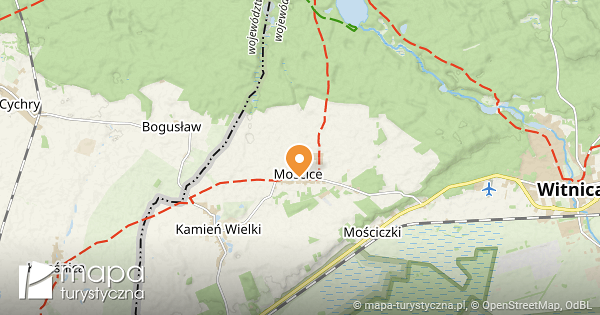 Mościce - mapa szlaków turystycznych | mapa-turystyczna.pl