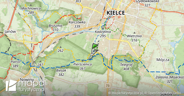 Kielce, Stadion Leśny - mapa szlaków turystycznych | mapa-turystyczna.pl
