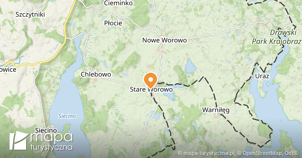 Stare Worowo - mapa szlaków turystycznych | mapa-turystyczna.pl