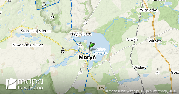 Moryń - mapa szlaków turystycznych | mapa-turystyczna.pl
