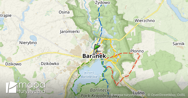 Barlinek - mapa szlaków turystycznych | mapa-turystyczna.pl