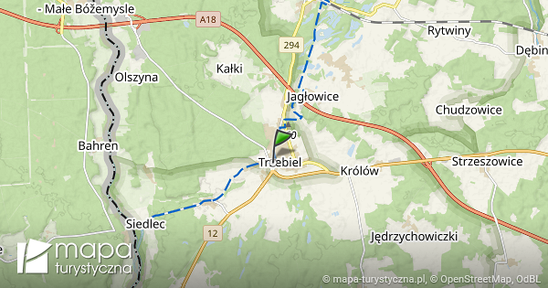 Trzebiel - mapa szlaków turystycznych | mapa-turystyczna.pl