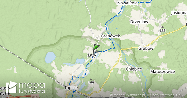 Łazy - mapa szlaków turystycznych | mapa-turystyczna.pl