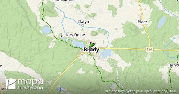 Brody - mapa szlaków turystycznych | mapa-turystyczna.pl