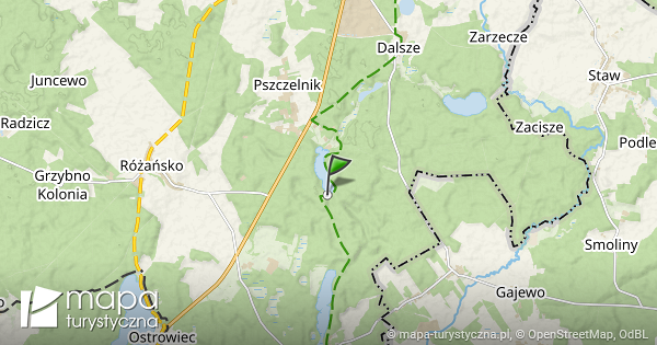 Jezioro Zielin - mapa szlaków turystycznych | mapa-turystyczna.pl