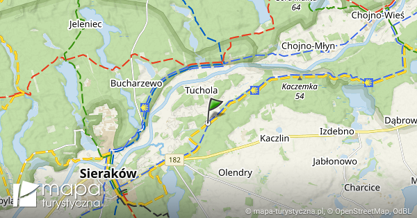 Tuchola - mapa szlaków turystycznych | mapa-turystyczna.pl