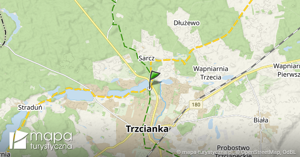 Trzcianka, Park Ryb Słodkowodnych - mapa szlaków turystycznych | mapa ...