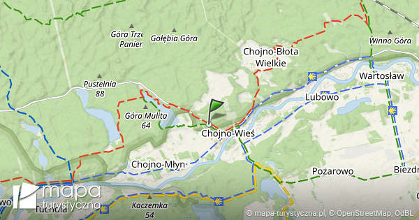 Suchy Las - mapa szlaków turystycznych | mapa-turystyczna.pl