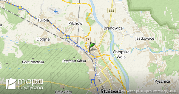 Stalowa Wola, ul. Lipowa - mapa szlaków turystycznych | mapa-turystyczna.pl