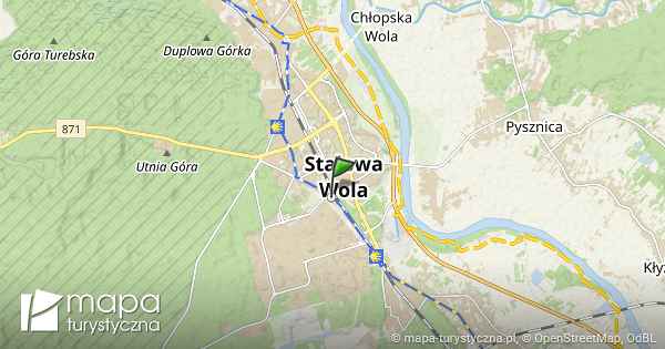 Stalowa Wola - mapa szlaków turystycznych | mapa-turystyczna.pl