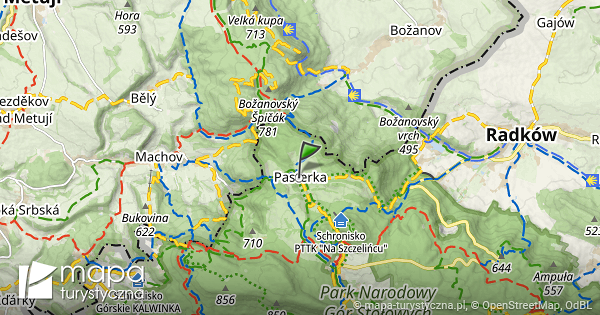 Pasterka - mapa szlaków turystycznych | mapa-turystyczna.pl