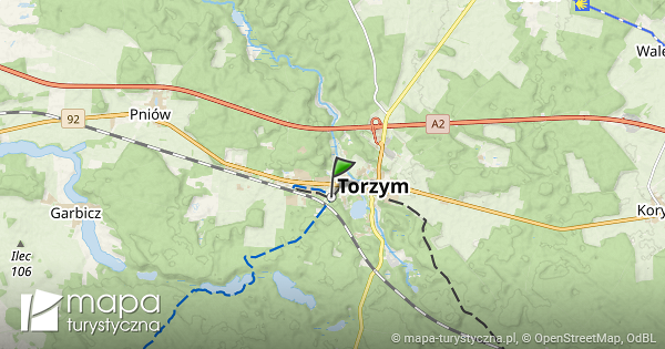 Torzym, stadion - mapa szlaków turystycznych | mapa-turystyczna.pl