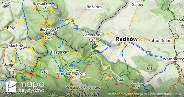 Pusta Ścieżka, parking - mapa szlaków turystycznych | mapa-turystyczna.pl