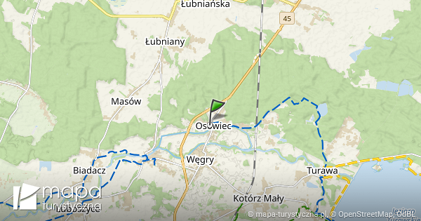 Osowiec - mapa szlaków turystycznych | mapa-turystyczna.pl