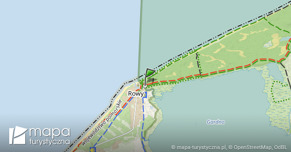 Rowy, filia Muzeum Przyrodniczego - mapa szlaków turystycznych | mapa ...
