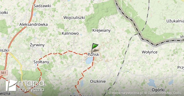 Puńsk - mapa szlaków turystycznych | mapa-turystyczna.pl