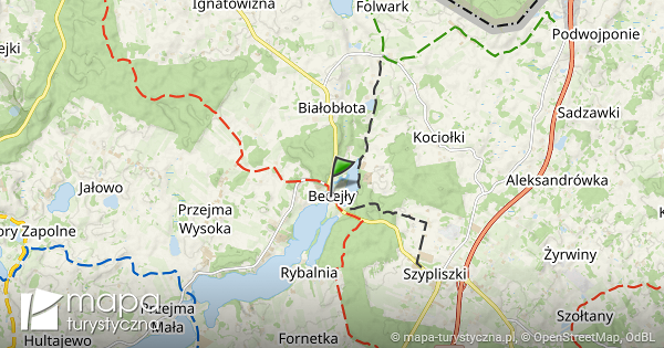 Becejły - mapa szlaków turystycznych | mapa-turystyczna.pl