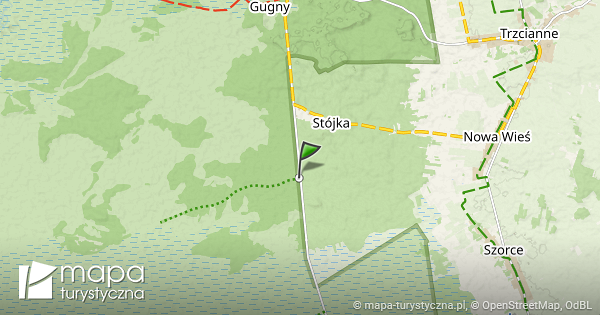 Grobla Honczarowska, parking - mapa szlaków turystycznych | mapa ...