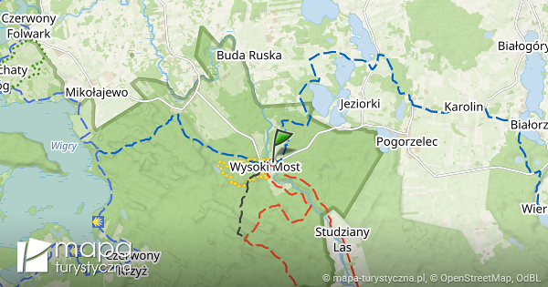 Wysoki Most, Głęboka - mapa szlaków turystycznych | mapa-turystyczna.pl