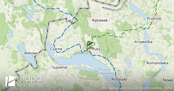 Huta - mapa szlaków turystycznych | mapa-turystyczna.pl