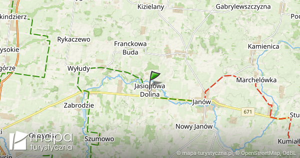 Jasionowa Dolina - mapa szlaków turystycznych | mapa-turystyczna.pl