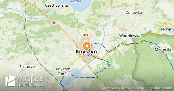 Knyszyn - mapa szlaków turystycznych | mapa-turystyczna.pl