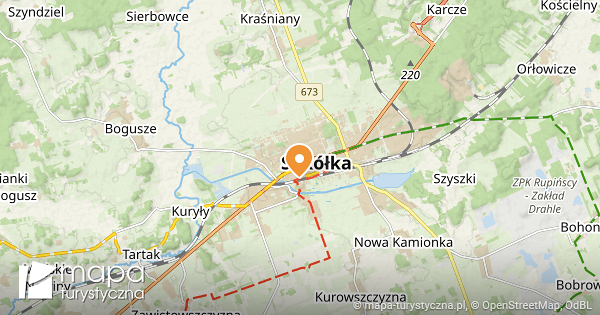 Sokółka, ul. Kolejowa - mapa szlaków turystycznych | mapa-turystyczna.pl