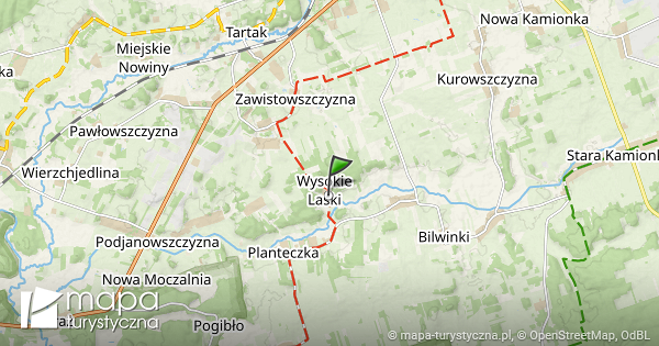 Wysokie Laski - mapa szlaków turystycznych | mapa-turystyczna.pl