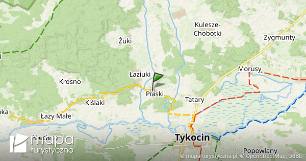 Piaski - mapa szlaków turystycznych | mapa-turystyczna.pl