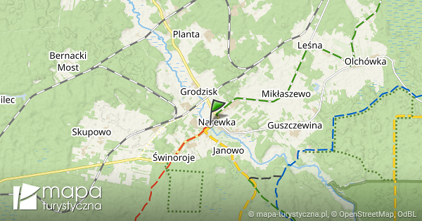 Narewka - mapa szlaków turystycznych | mapa-turystyczna.pl