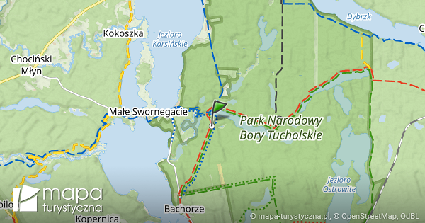 Jezioro Kacze Oko - mapa szlaków turystycznych | mapa-turystyczna.pl