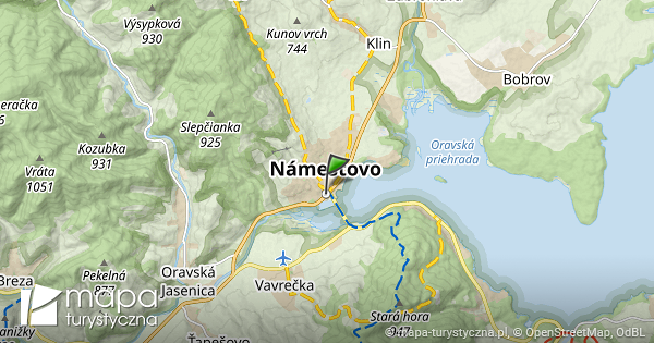 Námestovo, Štefánikova - mapa szlaków turystycznych | mapa-turystyczna.pl