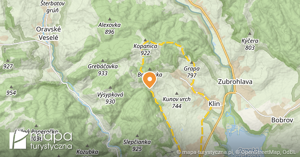 Kríž pri Brestovke - mapa szlaków turystycznych | mapa-turystyczna.pl