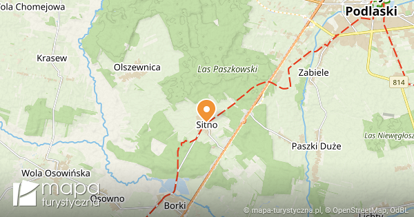 Sitno - mapa szlaków turystycznych | mapa-turystyczna.pl