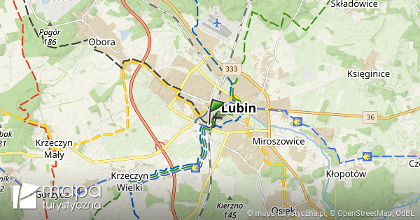 Lubin, ul. Stary Lubin - mapa szlaków turystycznych | mapa-turystyczna.pl