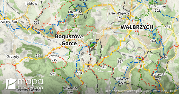 Boguszów-Gorce, Kuźnice Północne - mapa szlaków turystycznych | mapa ...
