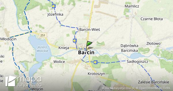 Barcin - mapa szlaków turystycznych | mapa-turystyczna.pl